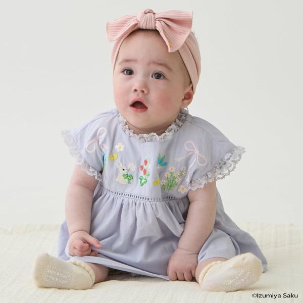 型番：9662539ブランド：プティマイン商品名：【泉屋 サク】モチーフ刺しゅうセットアップカラー：モデレート　ブルー/アイボリー