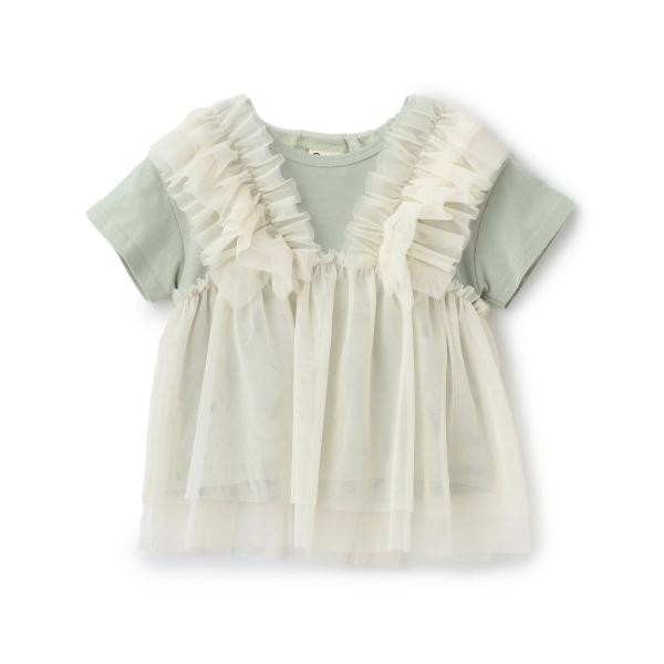 型番：2662223ブランド：ピューピルハウス商品名：チュールビスチェドッキングTシャツカラー：ライト　グリーン/ピンク/チャコール