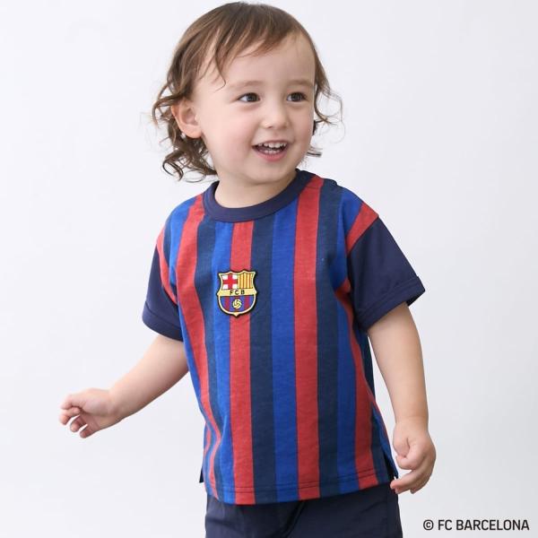 型番：9562207ブランド：プティマイン商品名：【FC BARCELONA】接触冷感ワッペンTシャツカラー：マルチ/オフ　ホワイト/薄ベージュ/ブルー