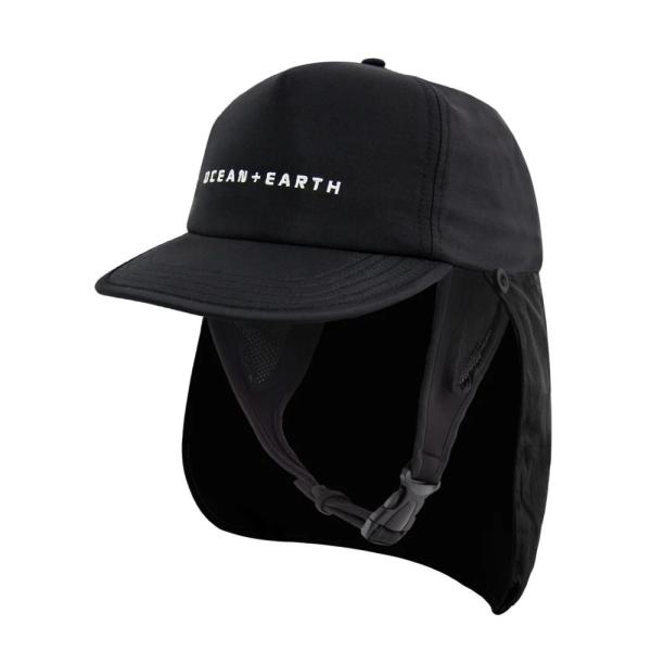 型番：SMHA08ブランド：オーシャンアンドアース商品名：O＆E BINGIN STRAP BACK SURF CAP｜着脱可能ネックカバー付きサーフキャップカラー：BLACK/OLIVE