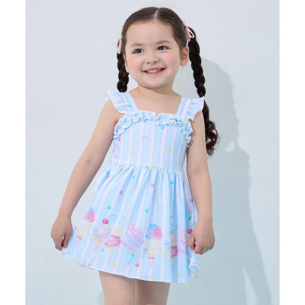 型番：SIFKLM0481ブランド：エニィ商品名：【UVカット】フリルワンピース水着カラー：サックスブルー×アイス/レインボー×マリン/ピンク×イチゴ