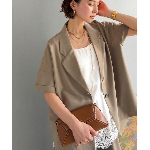 型番：EV1240125ブランド：クラシカルエルフ商品名：【Classical Evon】【イージーケア素材】イージーケア半袖ジャケット(セットアップ可能)カラー：モカ/ブラック/ライトベージュ