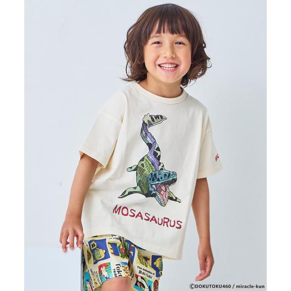 型番：0120361058ブランド：マーキーズ商品名：【別注】Miracle-kun ミラクルザウルスプリント半袖Tシャツカラー：Ｂ１０オフホワイト/Ｂ７０チャコール/Ｄ６０ブラウン