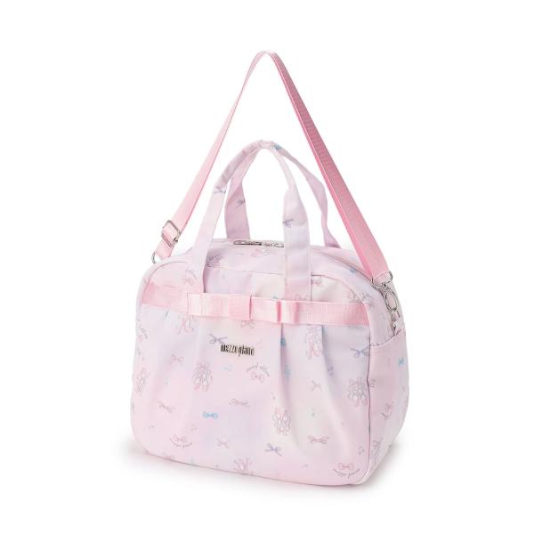 型番：6062438ブランド：メゾピアノ商品名：【バレエ】バレエ柄　ボストンバッグ容量約13Lカラー：ピンク/サックス