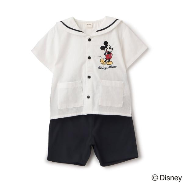 型番：9562310ブランド：プティマイン商品名：【Disney】セーラーセットアップカラー：オフ　ホワイト/ライト　ブルー