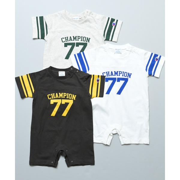 型番：5441361001ブランド：マーキーズ商品名：【別注】Champion ナンバリングロンパースカラー：Ｂ００ホワイト/Ｂ９０ブラック/Ｂ３０キナリ
