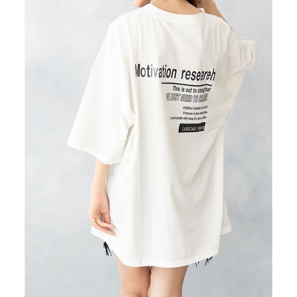 型番：2503005ブランド：ニナエリナ商品名：MotivationロゴプリントオーバーサイズＴシャツカラー：ホワイト/ブルー/アイボリー