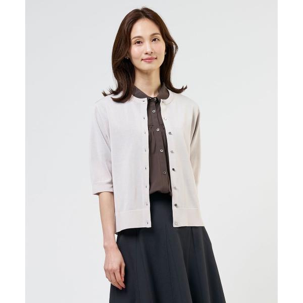 型番：KRGJLA0600ブランド：Ｊプレス商品名：COTTON ACETATE DRY クルーネック カーディガンカラー：グレージュ系/サニーオレンジ系/ネイビー系/ソフトブルー系