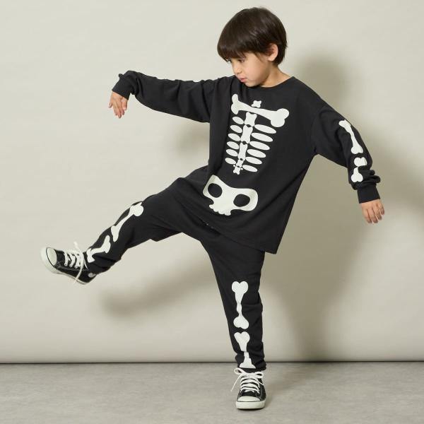 型番：9863302ブランド：ビールーム商品名：【ハロウィン】【蓄光】【ムテキ天竺】ほねほね・ミイラアソートセットアップカラー：黒/アイボリー