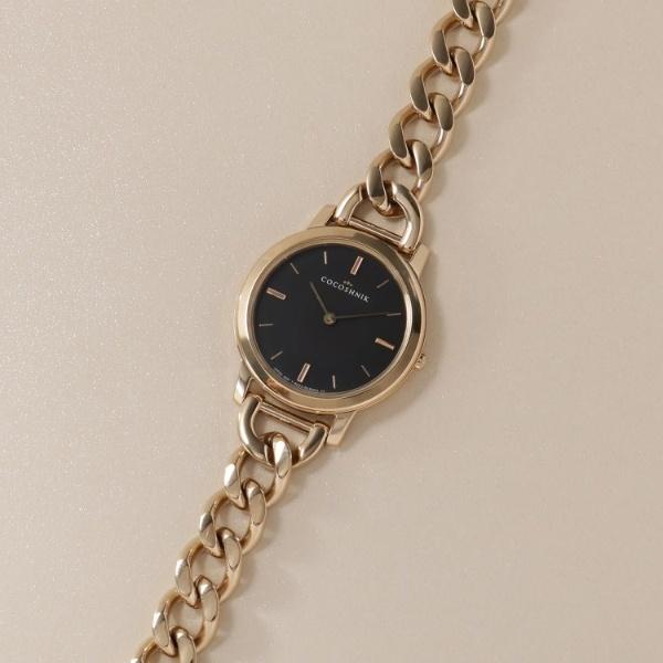 型番：40521011ブランド：ココシュニック商品名：RGラウンドチェーンベルト ウォッチ（ブラックマット）カラー：ローズゴールド（１００）