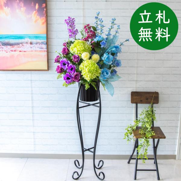品番：PA574-SEN90商品サイズ：H約150cm×W約60cm(スタンドサイズ：Φ21cm/H約90cm)スタンド：セクショナルスタンド法人・店舗向けのフェイクフラワースタンド装飾。水やり不要で長期設置に適し、受付・入口・展示場などに...