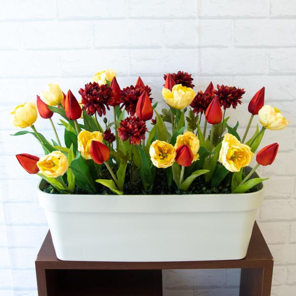 (PF390-WH)H約40cm×W約55cm(プランターサイズ：H約18cm×W約50cm×D約20cm)