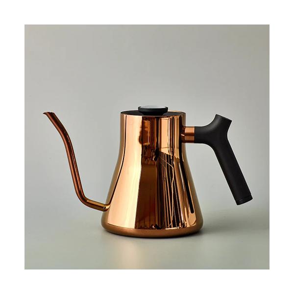 ・サイズ：26cm(横) ×13cm (直径)×16cm（高さ）・容量：実用容量 1.0リットル、満水容量 1.2リットル・重量：約530g（台を含む）・素材：304ステンレススチール（本体、蓋）、ナイロン（蓋取っ手、ハンドル）、PVD銅コ...