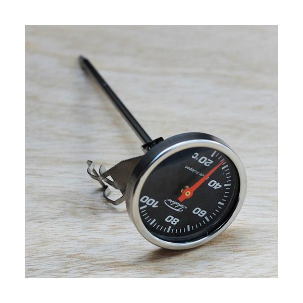 製造国：日本長さ：約138mm※直火でのご使用は商品破損の原因となります。※ドリップ用のサーモメーターになります。沸かしたあとのお湯をドリップポットに移し替えた際に計測する用途で製作されておりますため、直火での使用はお控えください。