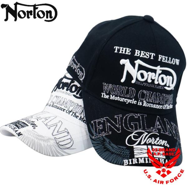 ●商品名ノートン 3Dロゴ刺繍 MAXモノトーン キャップ ツイル生地 261n8702●キーワード送料無料 アメカジ バイカー ロック ストリート カジュアル ミリタリー ユニオンジャック カフェレーサー トライアンフ ハーレー 旅行 ゴ...
