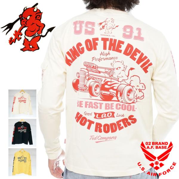 ●商品名テッドマン ホットロッド 抜染プリント 天竺 長袖Tシャツ tdls-358●キーワード送料無料 メール便対応 アメカジ バイカー カジュアル ミリタリー エフ商会 アメ横 ハルカミライ インナー カットソー ハーレー パチスロ T...