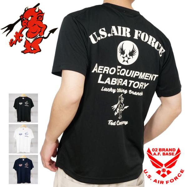 ●商品名テッドマン 吸水速乾 U.S.A.F 空軍ミリタリー プリント 半袖Tシャツ シルキードライ生地 tdryt-1600a●キーワードメール便対応 アメカジ バイカー カジュアル ミリタリー エフ商会 アメ横 所さん 世田谷 エアーフ...