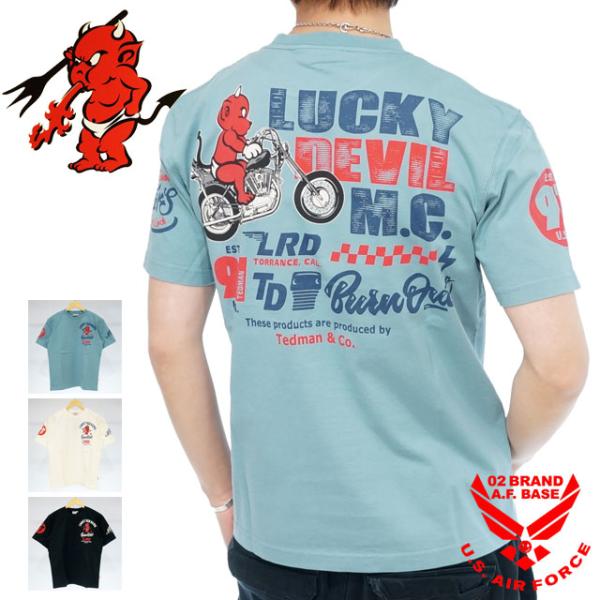 ●商品名テッドマン アメリカンバイク 抜染プリント 天竺 半袖Tシャツ tdss-561●キーワード送料無料 メール便対応 アメカジ バイカー カジュアル ミリタリー エフ商会 ハルカミライ インナー カットソー ハーレー インディアン ア...