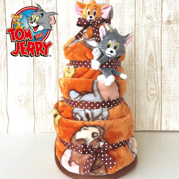 ★トムとジェリーの豪華グッズのついた特別なおむつケーキママもパパもお兄ちゃん、お姉ちゃんみんなが笑顔になる出産祝いのおむつケーキです華やかで可愛くてお部屋に飾っておきたくなる贈り物です★もらって嬉しいおむつの枚数をたっぷりはもちろん、トムと...