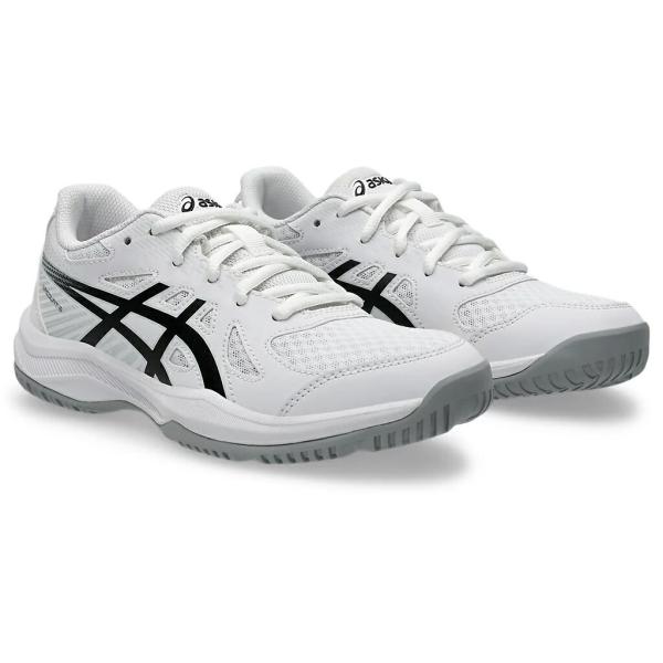 ■メーカー名：asics（アシックス）■品名：UPCOURT 6 GS　ジュニアバレーボールシューズ ■品番：1074A045■カラー：101(White/Black)■サイズ：21〜24cm■幅ラスト：STANDARD■素材：アッパー：人...