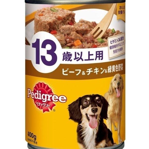 マースジャパンリミテッド ペディグリー　13歳以上用　ビーフ＆チキン＆緑黄色野菜　400g13歳頃からの愛犬に必要な栄養がバランス良くとれる総合栄養食です。愛犬の大好きなビーフとチキンをベースに、緑黄色野菜を加えました。抗酸化成分ビタミンC...
