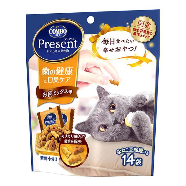 ［コンボ］CONBO プレゼント キャット おやつ 歯の健康と口臭ケア お肉ミックス味 42g グロッサリーフード  おやつ 成猫用 猫 国産フード  4902112051122・おいしくカラダにやさしい毎日食べたい幸せおやつ！・カリカリ噛...