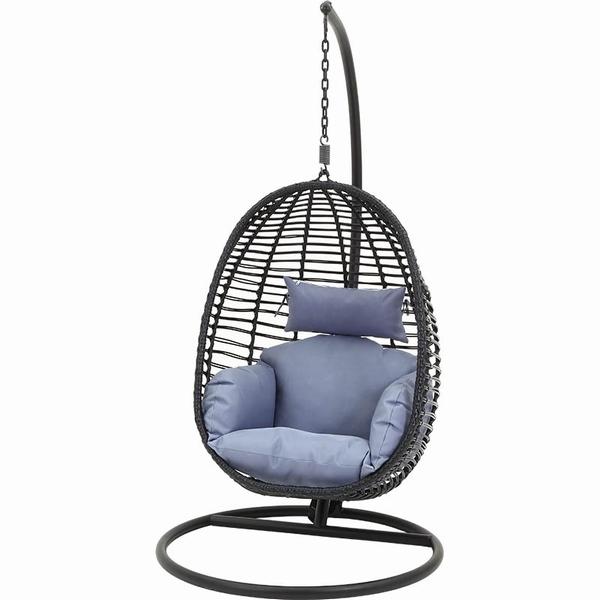 ゆらゆらと心地よく揺れるハンギングタイプのユニークなチェアです。サイズ（約）：幅105×奥行125×高さ196cm座面高さ/33〜61cmバスケットサイズ（外寸）/幅80×奥行69×高さ111cm重量：約22.5kg耐荷重（座面）：約80k...