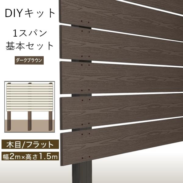 【基本セット（1スパンセット）】アドバンスデッキ3/オーロラデッキ2共有フェンス材のフェンスキットです。■セット内容人工木アドバンス3/オーロラ2共通フェンス材（10×98×2000mm）11枚アルミ支柱50角（50×50×2000mm）3...