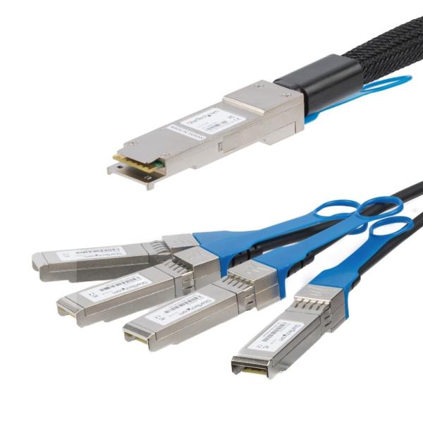 【発売日：2018年11月23日】MSA準拠QSFP+ダイレクトアタッチ ブレークアウトケーブル。40Gネットワーク装置と10G互換サーバー/ルーターのブリッジングを想定し、設計・プログラミング・テストが行われた製品です。単一のQSFP+ポ...