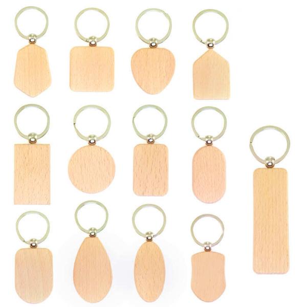 木製のキーホルダー用ブランクタグの100個セットです。13種類の形状から選べるため、様々なデザインのオリジナルキーホルダーを作成できます。レーザー彫刻やペン書きによる刻印・名入れ、着色などの加工が可能です。DIYや手作りクラフト、木工作業に...