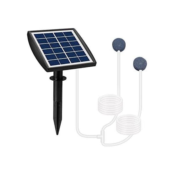 ソーラー充電式の静音エアポンプです。太陽光で動作し、釣り場や庭の池、水族館などで魚の健康維持と水質改善に役立ちます。太陽光充電式で電源が不要です。30dB未満の静音設計です。強力モードと間隔モードの2モードが選択できます。素材はプラスチック...