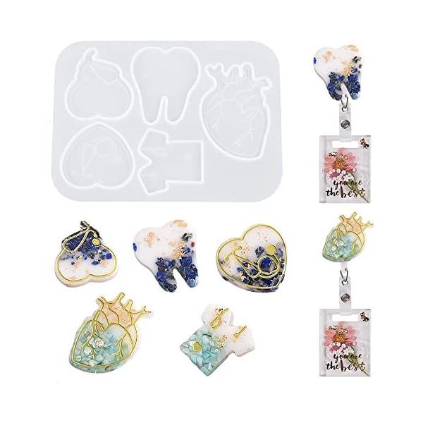 ハートや聴診器形状のデザインで、DIYクラフトやジュエリー制作に適したシリコンモールドです。高品質シリコン製で耐久性があり、柔らかく扱いやすい素材です。エポキシ樹脂を鋳造し、装飾を加えて個性的な作品を作れます。キーチェーンやIDホルダーなど...