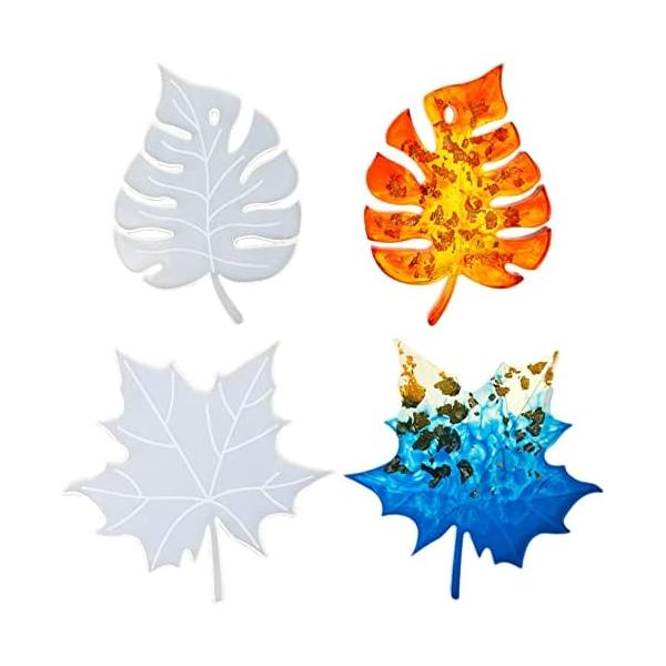 エポキシ樹脂とシリコン型を使ったDIYクラフトキットです。メープルリーフやモンステラの葉の形を模した樹脂型で、コースターやジュエリーを作成できます。柔らかいシリコン素材で変形しにくい設計です。自然な葉の形状が特徴で、インテリアにもマッチしま...