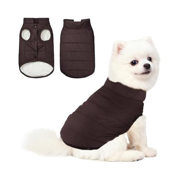 冬の愛犬用防寒ベストです。裏起毛で保温性があり、撥水加工が施されています。素材は綿で、裏地は起毛素材です。胸元とお腹部分にスナップボタンが付き、着脱が簡単です。XLサイズ(幅25cm×高さ18cm×奥行12cm)です。サイズは手作業のため誤...