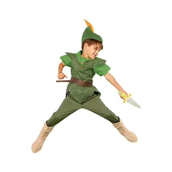 ピーターパンコスプレ衣装の4点セットです。キッズ・男の子向けで、イベントやパーティーにご利用いただけます。帽子、トップス、ベルト、長ズボン、ブーツカバーの4点がセットになっています。メイン素材はポリエステルです。マジックテープとホルダー付き...