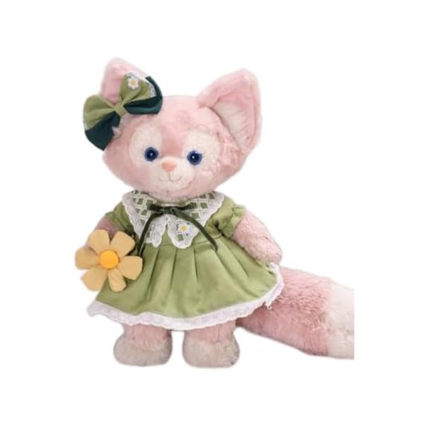リーナベルなどのSサイズぬいぐるみ向けのコスチュームセットです。淡い緑色のレースワンピースで、上品で愛らしいデザインが特徴です。背面はマジックテープで着脱が簡単です。黄色い花のアクセサリーとツートンヘアリボンが付属します。Sサイズはリーナベ...