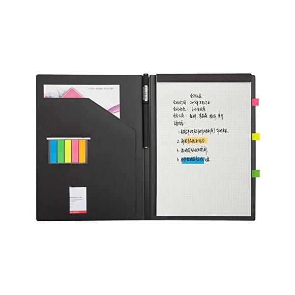 B5サイズの多機能クリップボードです。名刺入れやペンホルダー、フォルダーなど実用的な収納が備わっています。素材は軽量で耐久性のあるPP(ポリプロピレン)を使用し、防水加工が施されています。サイズは約284×204mmです。サイズは手作業のた...