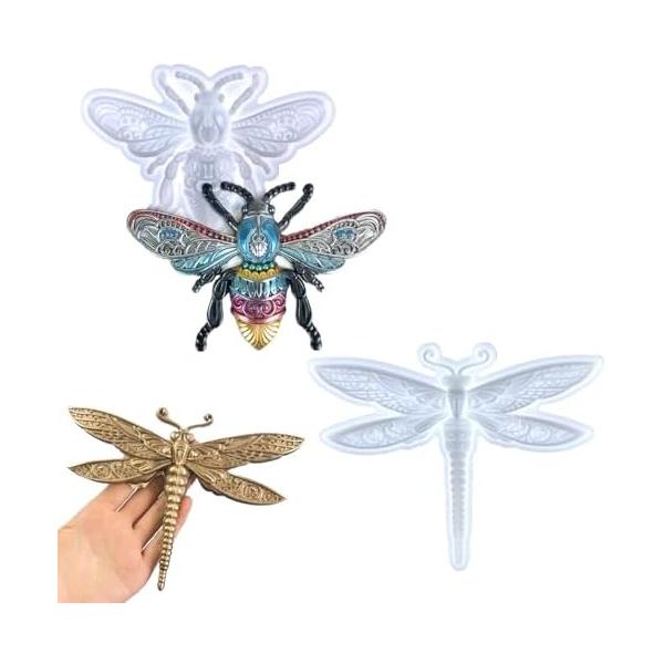 動物デザインの大型3Dシリコン型です。トンボとミツバチの2種類がセットになっています。素材はプレミアムシリコンで、柔軟性と耐久性があります。3D立体構造で細かいディテールを再現可能です。石鹸、粘土、石膏、樹脂など様々な材料に使用できます。サ...