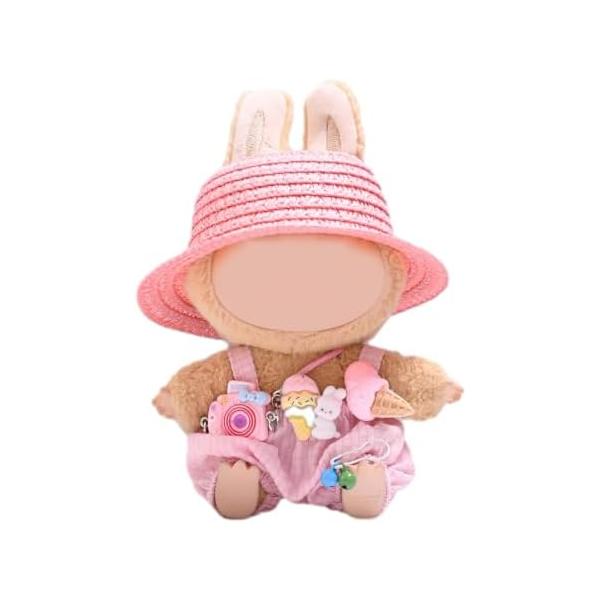 17cmサイズのぬいぐるみ専用に作られた、ピンクのアイスクリーム柄オーバーオールセットです。着せ替えコスチュームとして、遊びやディスプレイを彩ります。専用サイズでフィットしやすい構造です。柔らかな綿素材を使用し、肌触りが良くなっています。か...