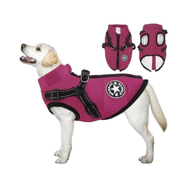 防寒・防水・撥水機能を備えた冬用の犬猫用コートです。裏起毛で暖かく、ハーネスが付属し夜間反射素材で安全性を確保しています。表面は防水撥水加工で雨や汚れを防ぎます。裏地は綿生地の起毛仕様で肌触りが良く防寒性があります。背中のファスナーで着脱が...