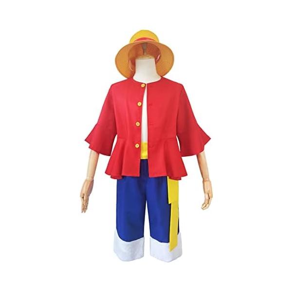 ワンピースの主人公ルフィのコスプレ衣装セットです。麦わら帽子、上着、半ズボンの3点で構成されています。ポリエステル素材を使用しており、動きやすく着心地が良い設計です。フリーサイズの大人用で、細部までキャラクターを再現しています。サイズは手作...
