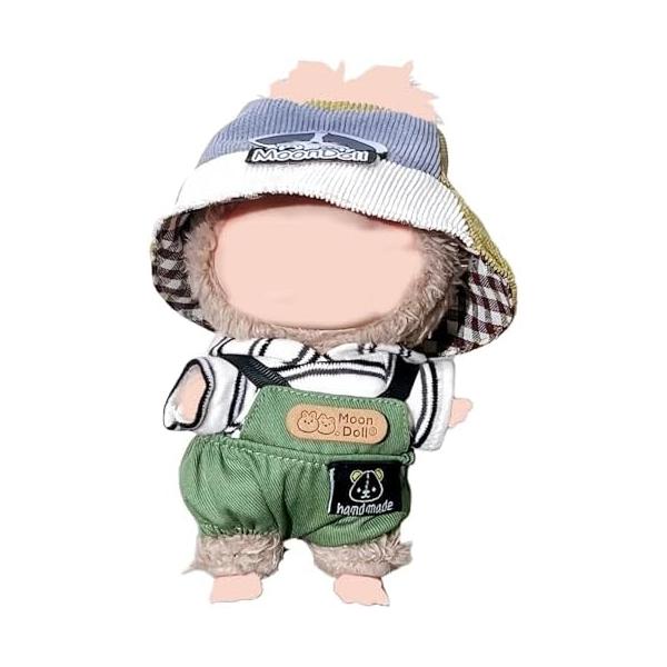 ラブブ17cm専用の着せ替え服5点セットです。探検家風のカジュアルでオシャレなスタイルを楽しめます。帽子、眼鏡、サロペット、靴、衛衣の5点がセットになっています。素材は綿混やポリエステル混紡を使用しています。サイズは手作業のため誤差が生じる...