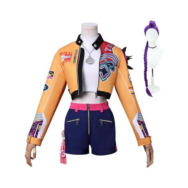 K-POPガールズ「デーモン・ハンターズ」のキャラクターを再現したコスプレ衣装セットです。ルミ、ミラ、ゾーイの衣装を日常やイベントでお楽しみいただけます。素材はポリエステル製で着心地が良く、サイズはXSから3XLまでご用意しています。学園祭...