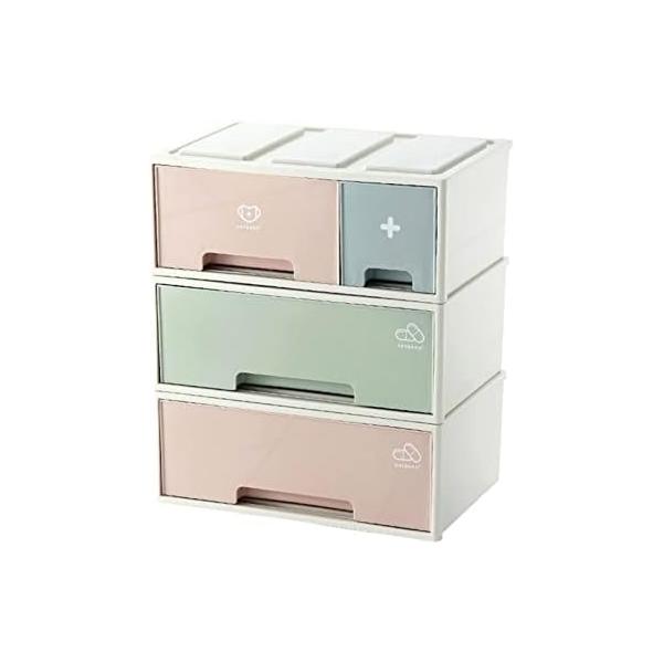 多層・大容量の引き出し式薬ケースです。家庭用の薬や医療用品の収納整理に適しています。複数の引き出しで薬や小物を分けて収納できます。丈夫なPP樹脂と金属部品を使用しています。サイズは幅約28cm、高さ約15cm、奥行約18cmです。サイズは手...