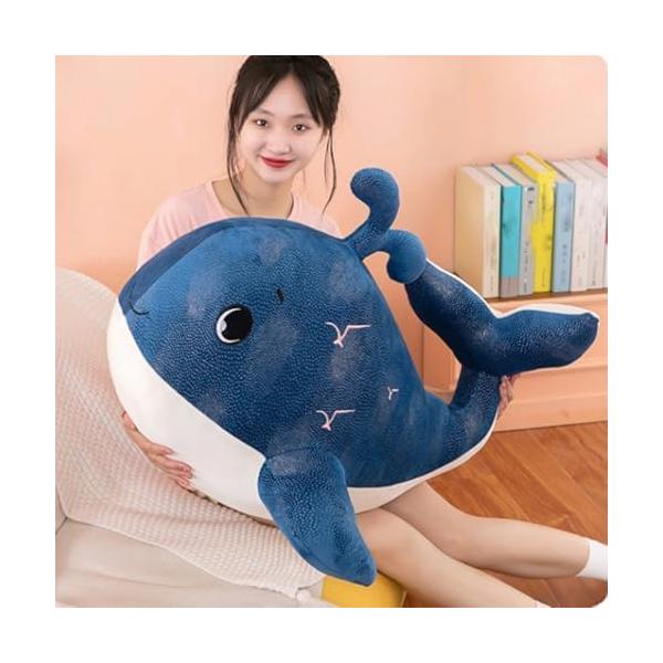 クジラの形をした低反発素材の抱き枕・腰枕です。柔らかく包み込むような触り心地が特徴で、ブルーの優しいカラーはオールシーズンお使いいただけます。低反発素材とマイクロ綿を使用しています。カバーは洗える設計で清潔に保てます。サイズは30cm、50...