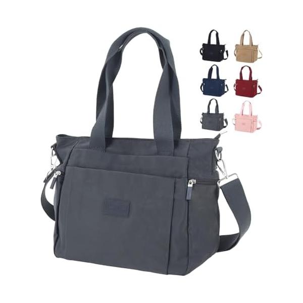 超軽量480gの大容量トートバッグです。9つのポケットで整理整頓しやすく、自立型設計で使い勝手に優れています。素材はナイロンです。サイズは縦16cm×横30cm×高さ26cm、ショルダーストラップは70-130cmに調節可能です。縫製を強化...