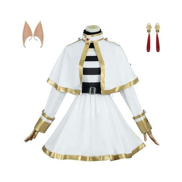 人気アニメ「葬送のフリーレン」のキャラクターを再現した子供用コスチュームです。黒い巻きマフラー、マント、耳飾り、付け耳、ベルト、レギンスの7点セットです。上質で柔らかく通気性の良い生地を使用しています。ハロウィンや文化祭、撮影会など幅広いシ...