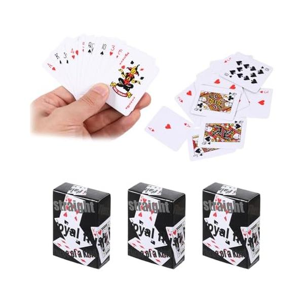 キュートなデザインの大人向けミニポーカーカードです。パーティーの記念品や季節のギフトに適しています。通常の1デッキに加え、追加2デッキを含む3デッキ仕様です。サイズは約5.6×4×1.7cmのコンパクト設計で携帯性に優れます。高品質ダンボー...