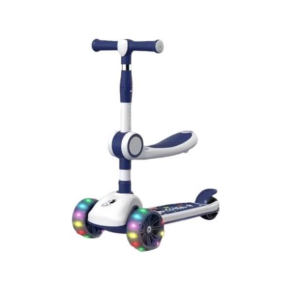 成長期のお子様向けの3in1多機能キックスクーターです。キックボード、三輪車、座り乗りの3通りの遊び方が可能で、2歳から10歳まで長く使用できます。ハンドル高さは64cmから79cmの間で4段階調整が可能です。音楽とカラフルなLEDライトが...