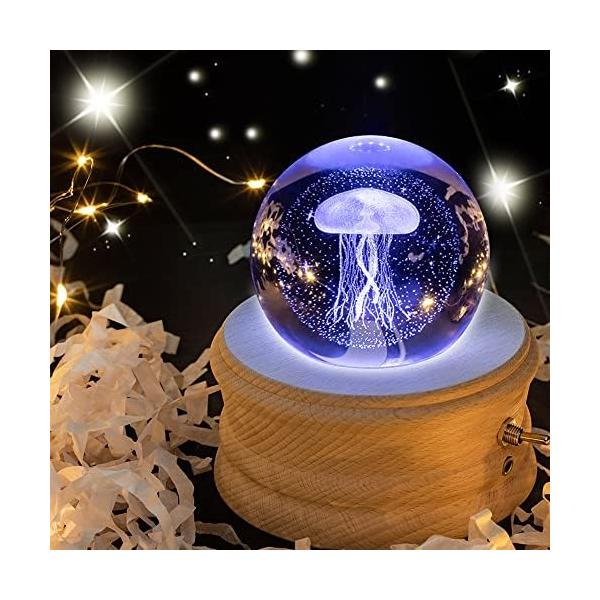 クリスタルボールとオルゴールを組み合わせた、光と音のインテリアです。RGBカラフルLEDが内蔵された3Dバレリーナが幻想的に浮かび上がります。レトロスイッチで操作可能で、充電式です。日本製Sankyoムーブメントの18弁オルゴールが『君をの...